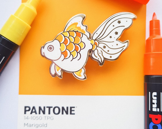 Orange Goldfish Hard Enamel Pin - Etsy