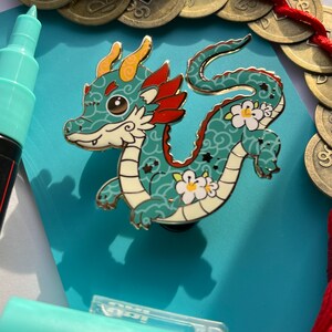Blue Chinese Dragon Hard Enamel Pins | Dragon | Hard Enamel Pins - Etsy