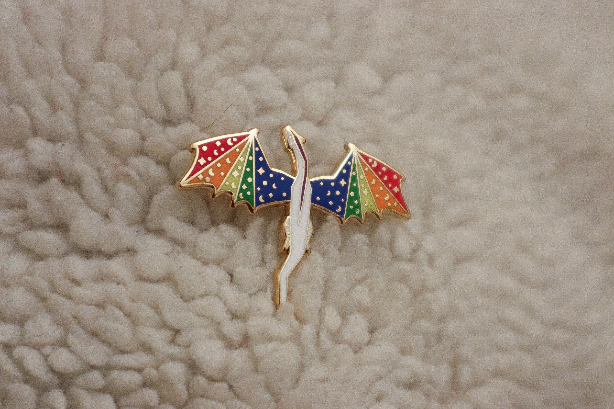 Rainbow Dragon Hard Enamel Pin | Etsy