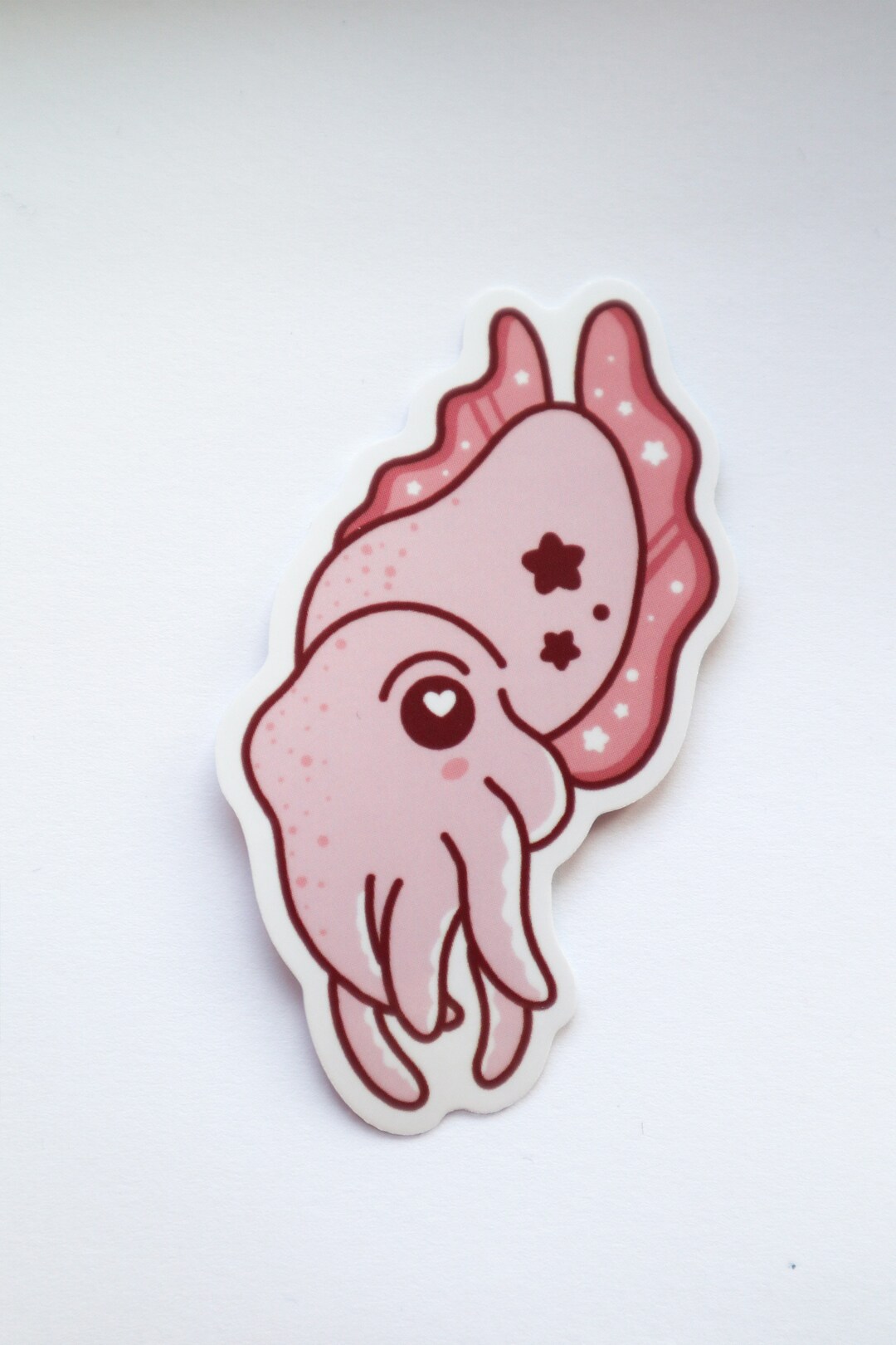 Pink Cuttlefish Gloss Sticker Die Cut Sticker Cute - Etsy