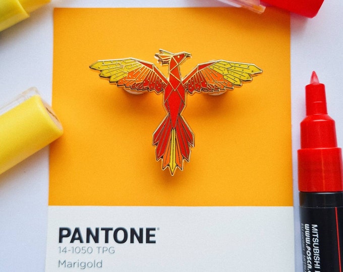 Fire Phoenix Hard Enamel Pin - Etsy