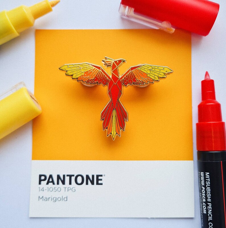 Fire Phoenix Hard Enamel Pin - Etsy