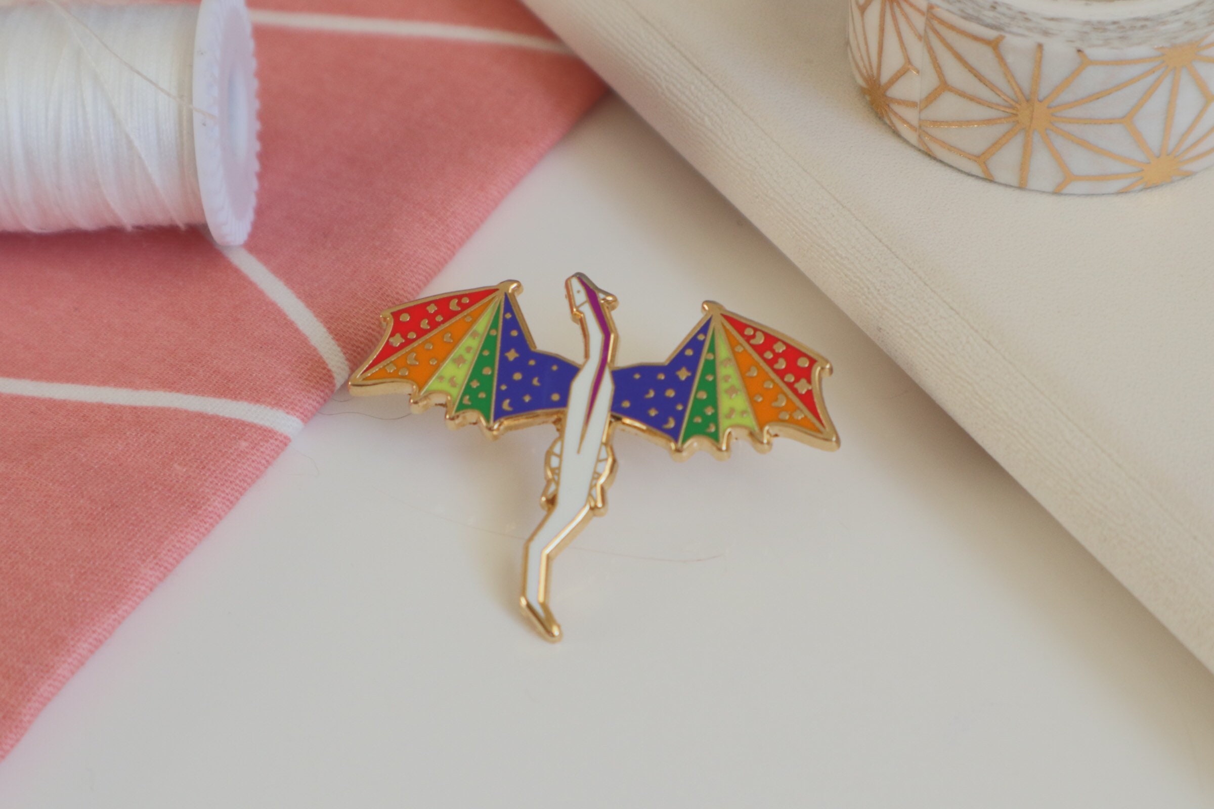 Rainbow Dragon Hard Enamel Pin | Etsy