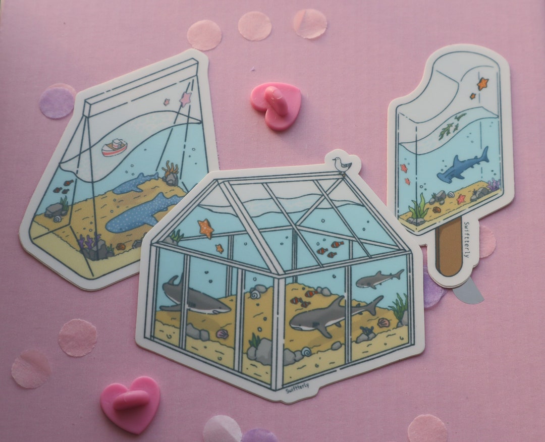 Isometric Aquarium Vinyl Sticker Die Cut Sticker Cute Stickers Aquarium ...