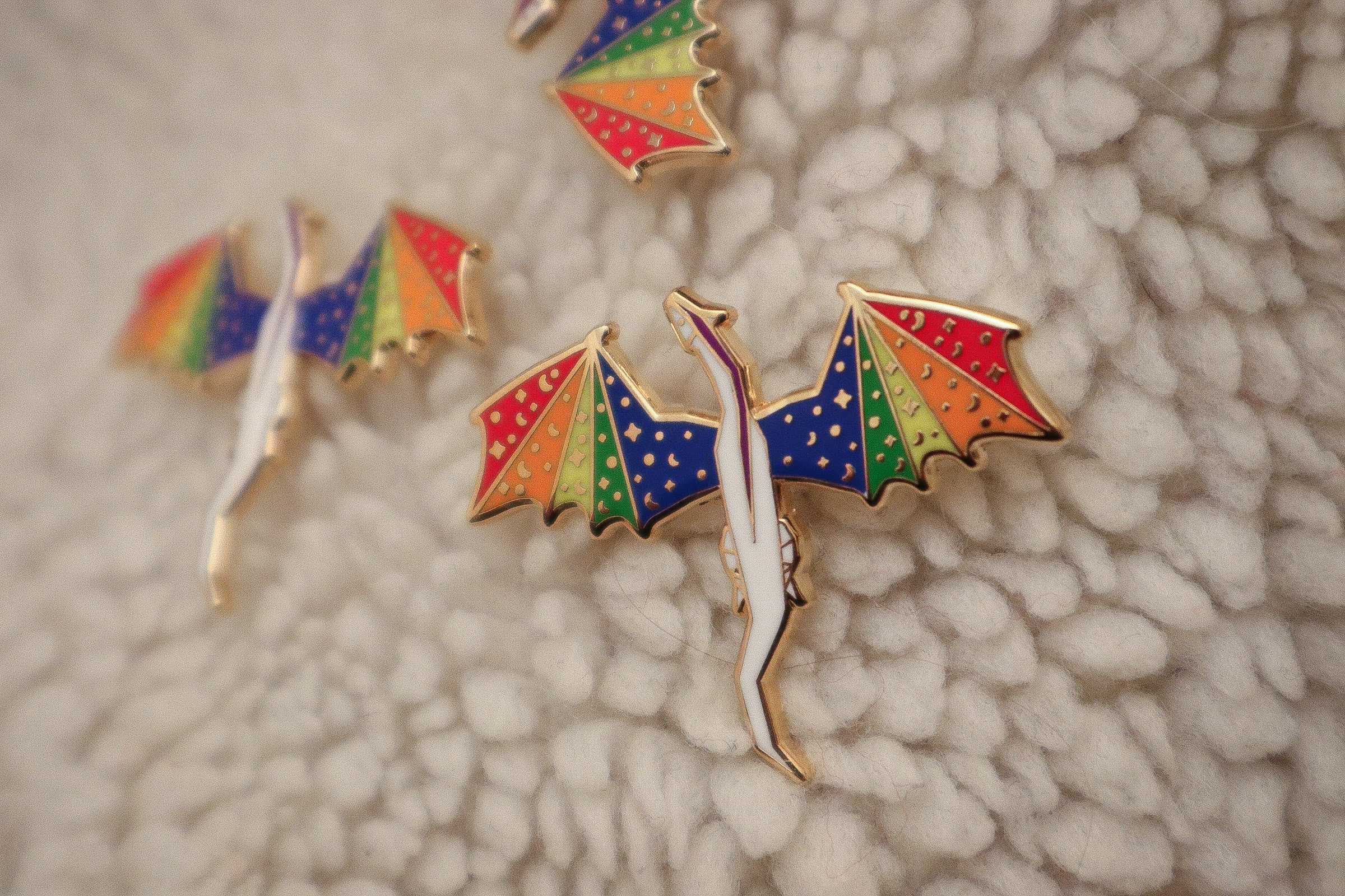 Rainbow Dragon Hard Enamel Pin | Etsy