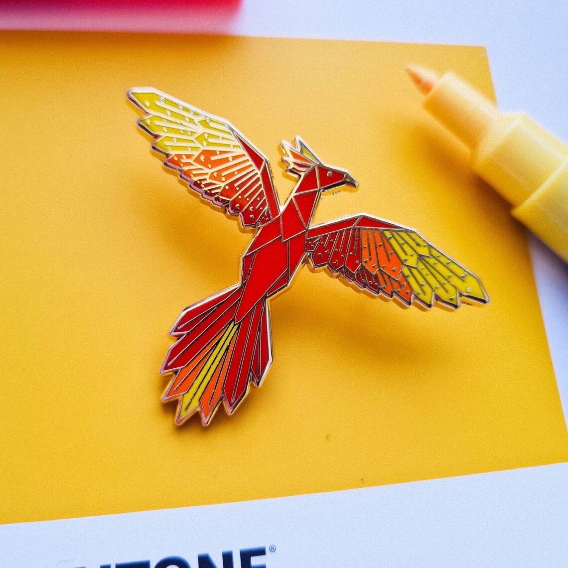 Fire Phoenix Hard Enamel Pin - Etsy