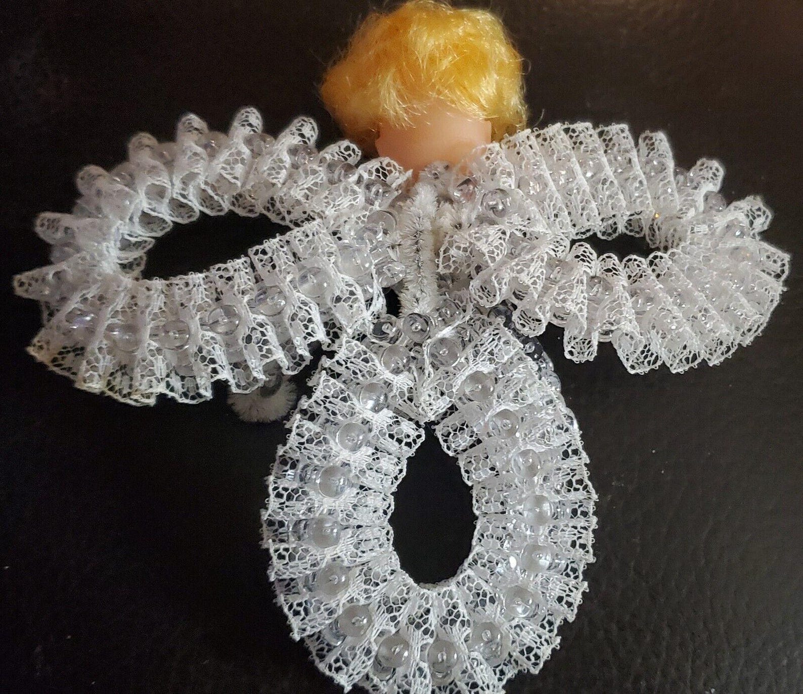Vintage Handmade Beaded Pixie Angel Christmas Ornament 1960s 1970s 5 ...