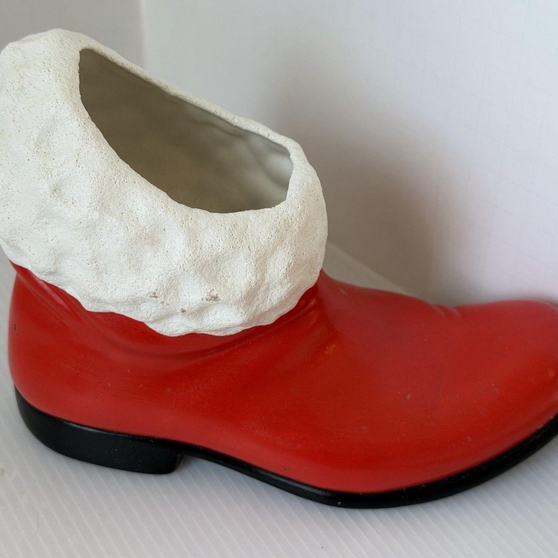 Red Santa Boot Planter - Etsy UK
