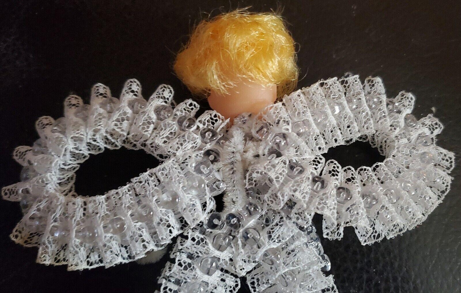 Vintage Handmade Beaded Pixie Angel Christmas Ornament 1960s 1970s 5 ...