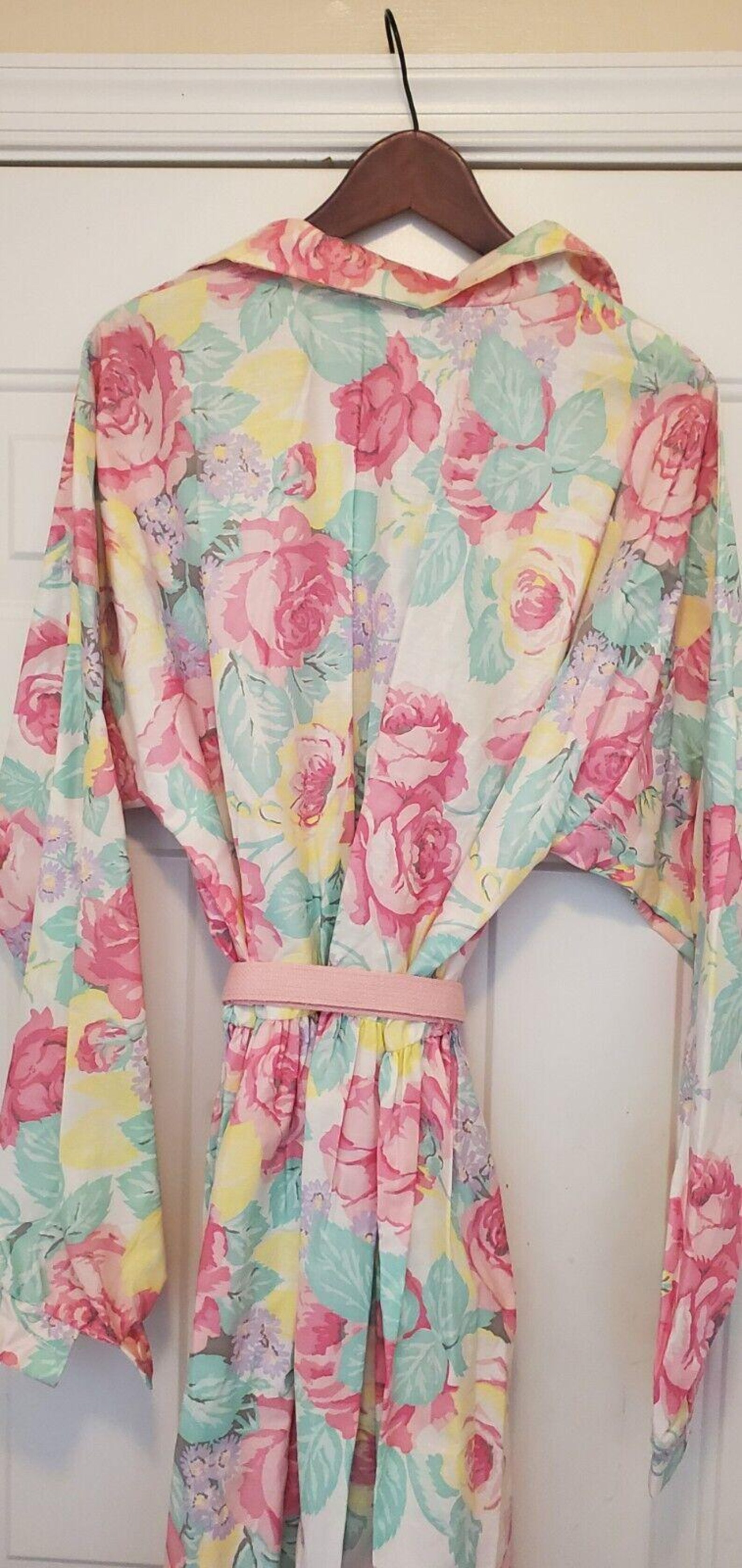 Vtg 1980s Ellen Hart Original Pink Pastel Floral Shirt Dress W/ Belt ...