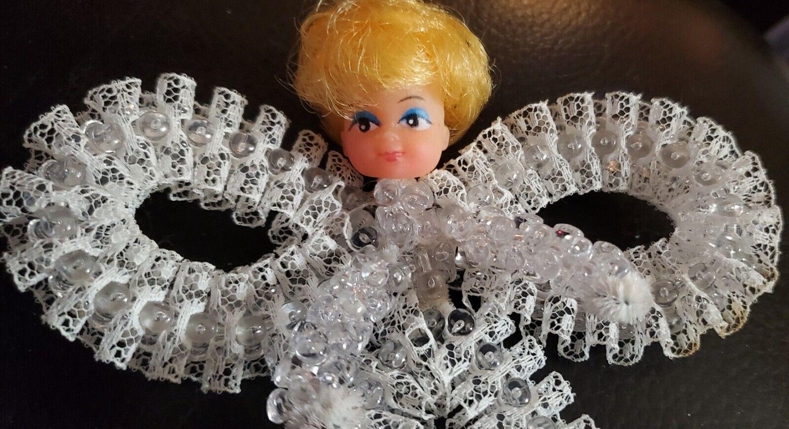 Vintage Handmade Beaded Pixie Angel Christmas Ornament 1960s 1970s 5 ...