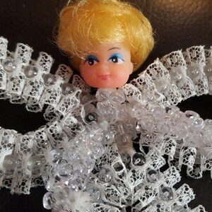 Vintage Handmade Beaded Pixie Angel Christmas Ornament 1960s 1970s 5 ...