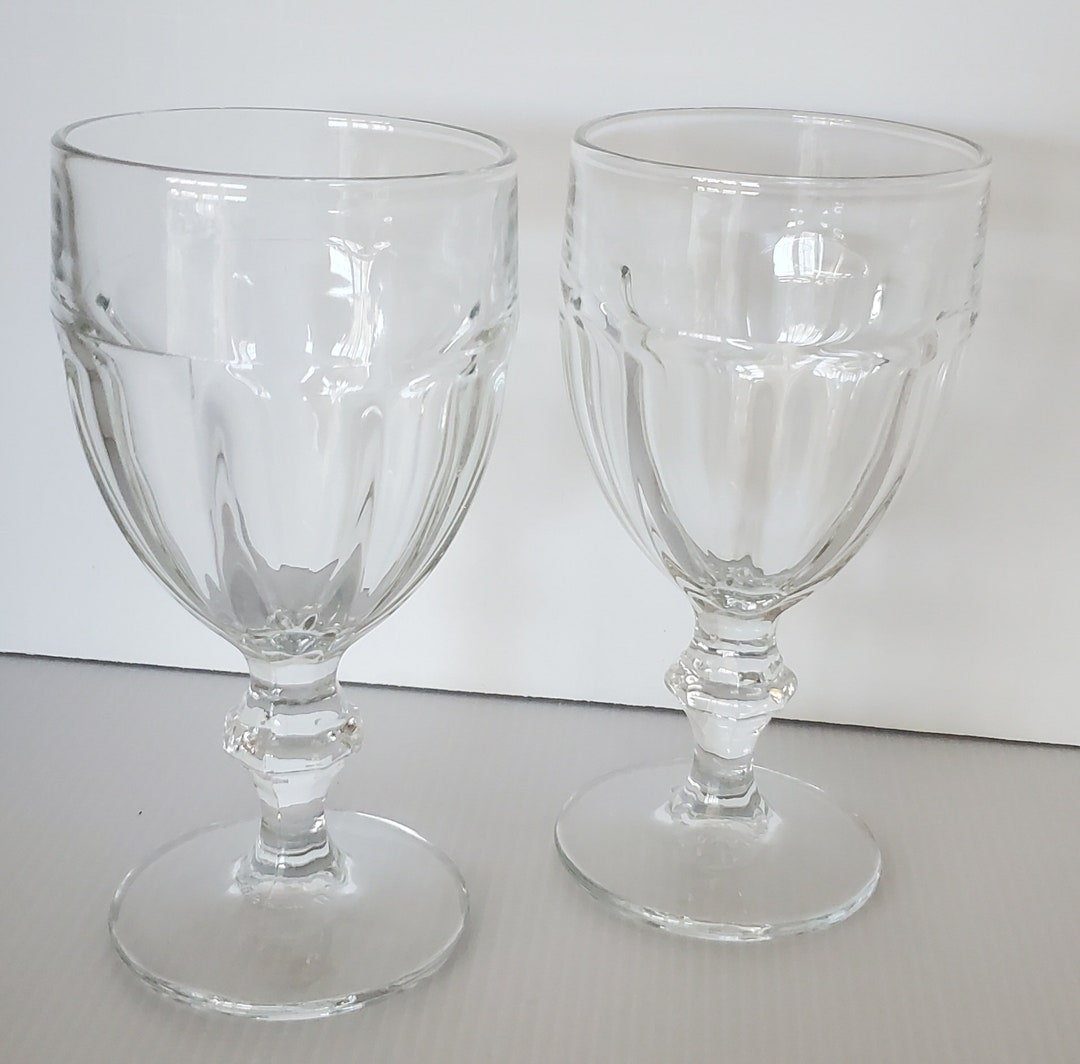 Set of 2 Libbey Gibraltar DURATUFF Crystal Clear Iced Tea Clear Wine ...