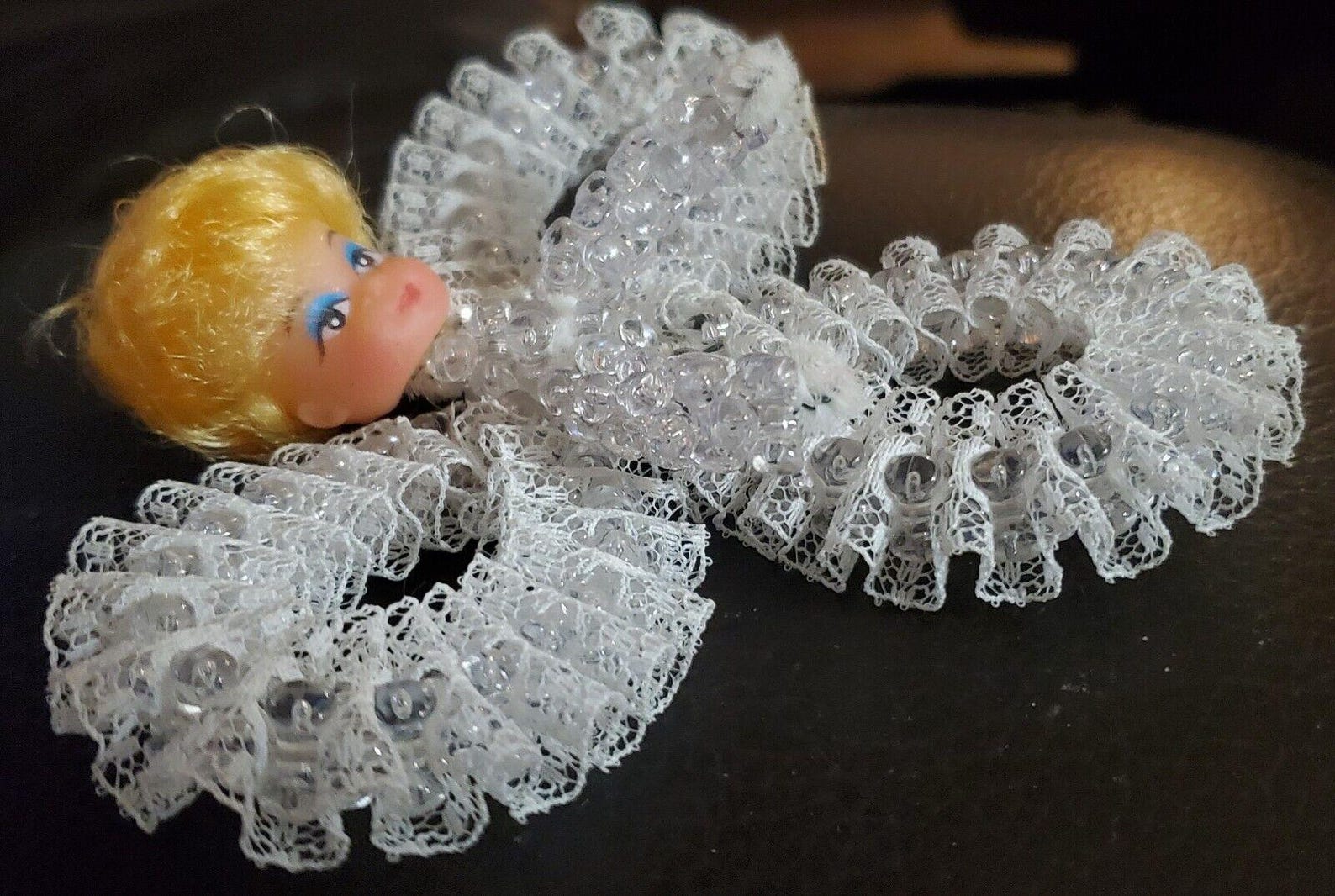 Vintage Handmade Beaded Pixie Angel Christmas Ornament 1960s 1970s 5 ...