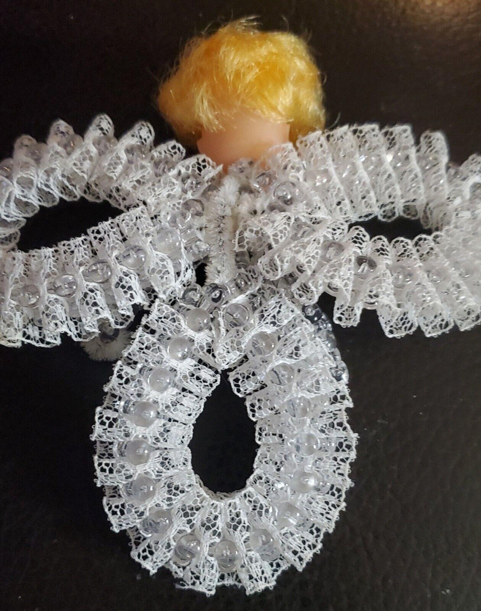 Vintage Handmade Beaded Pixie Angel Christmas Ornament 1960s 1970s 5 ...