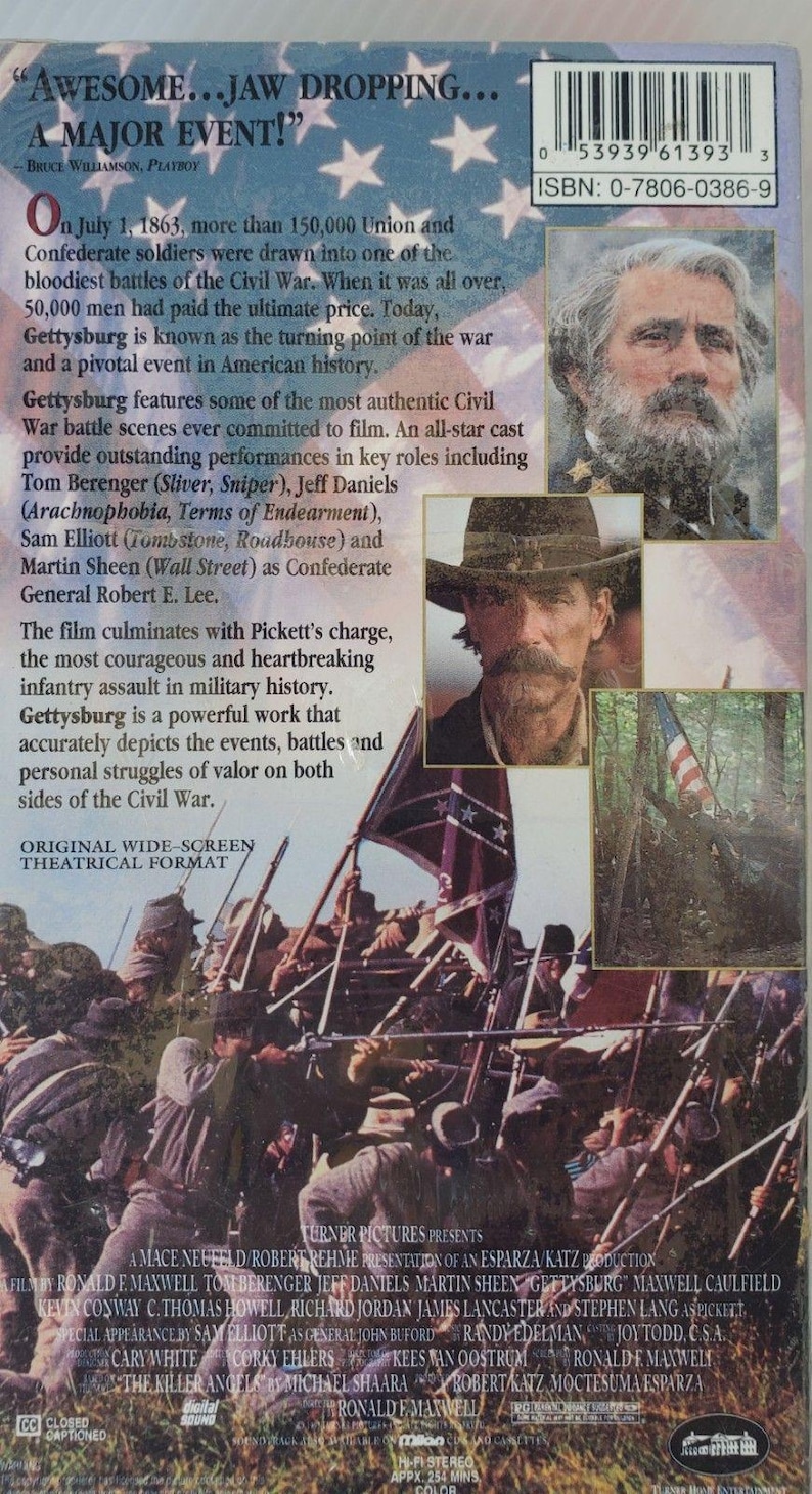 Gettysburg Tom Berenger Jeff Daniels Martin Sheen 2 Box Set 1993 VHS ...