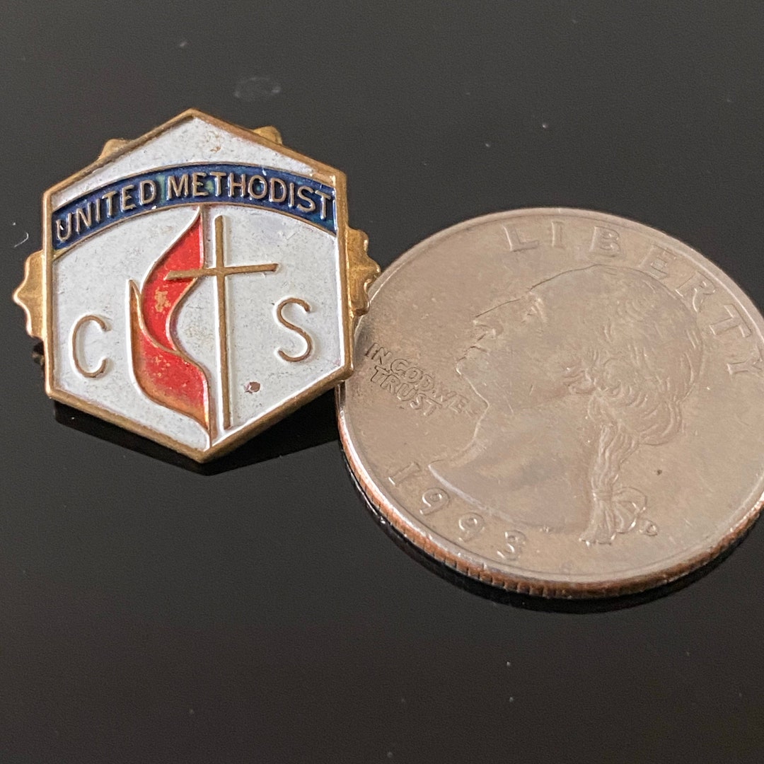 Vintage White United Methodist CS Lapel Pin - Etsy