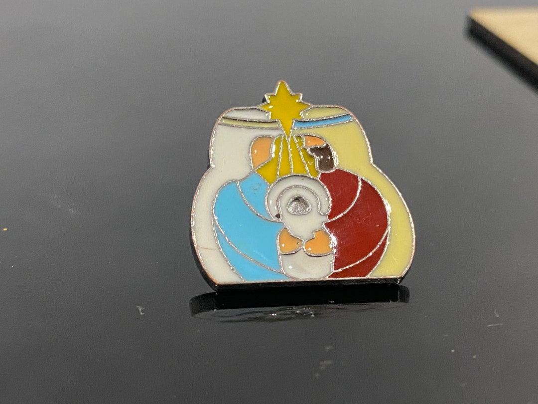 Vintage Christian Nativity Mary, Joseph, and Baby Jesus Lapel Pin - Etsy