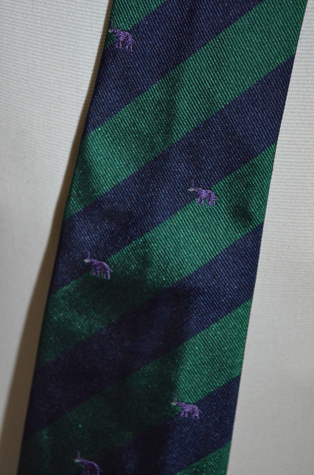 Vintage Elephant Striped Full Length Necktie by Ascot Cliff - Etsy