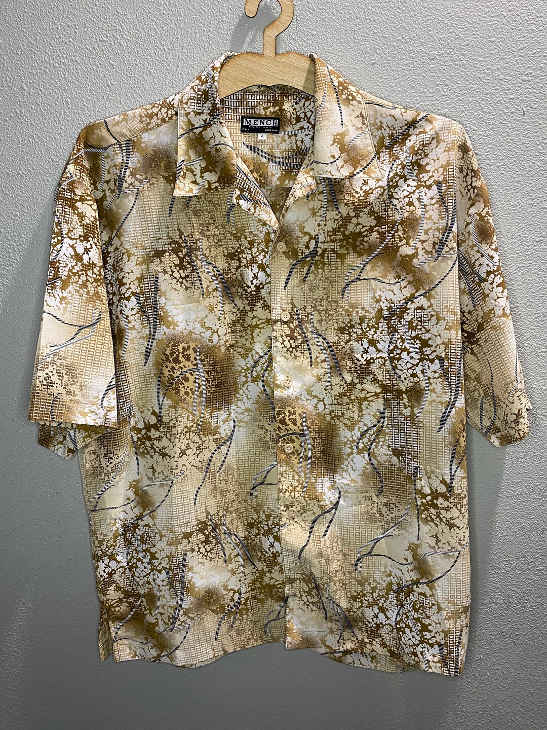 Vintage Men's Mench Platinum Geometric Abstract Patterned - Etsy