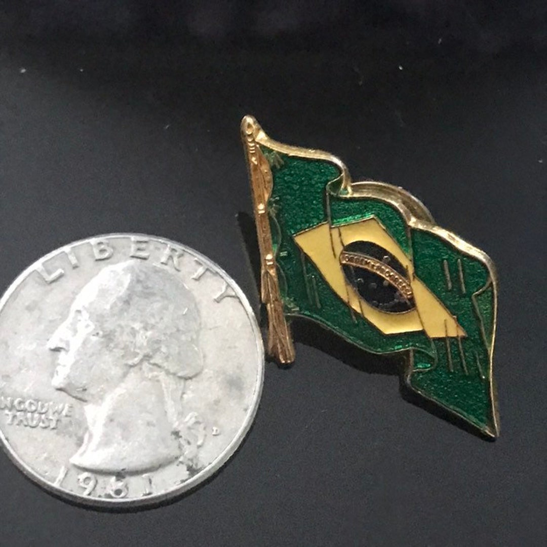 Vintage BRAZIL Waving Flag Lapel Pin - Etsy