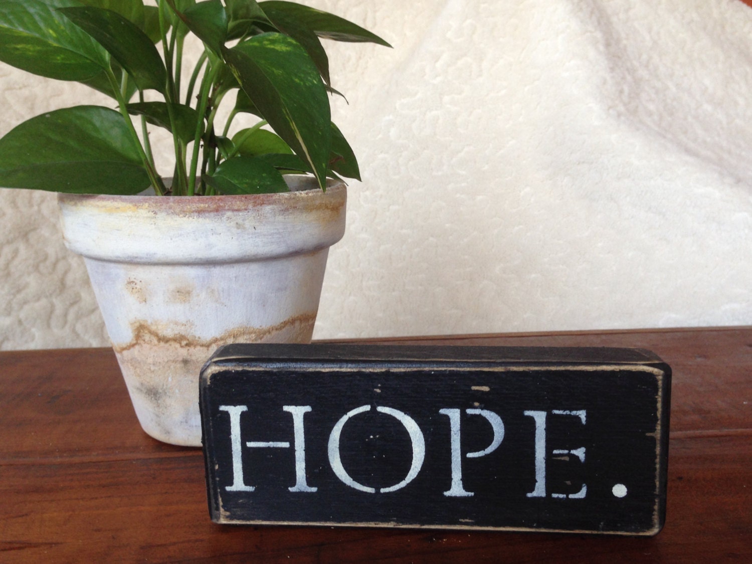 Distressed Wooden hope Sign | Etsy