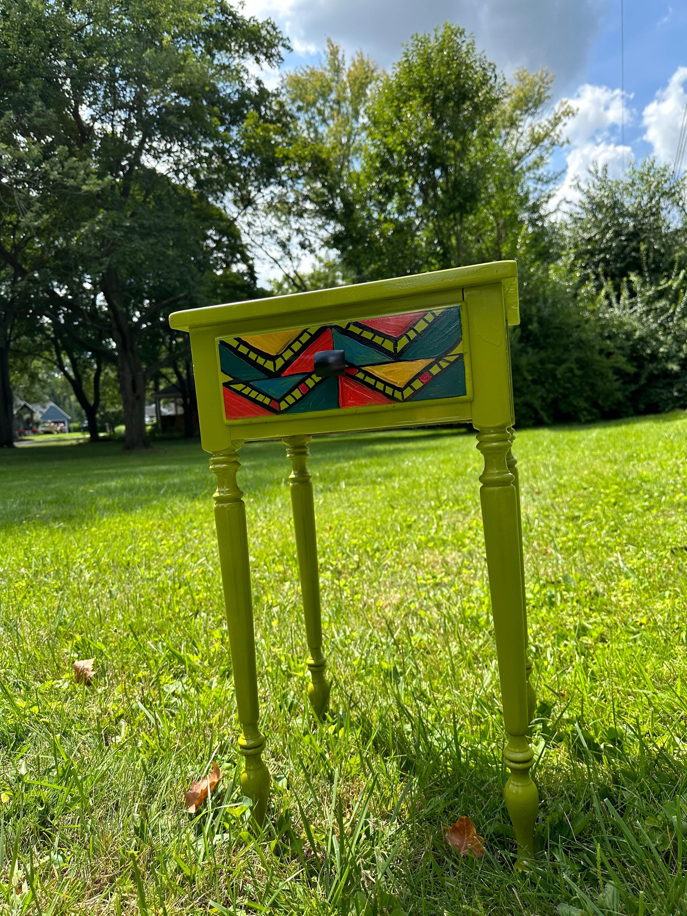 Antique Table Refinished Whitney Heirloom Lime Green - Etsy