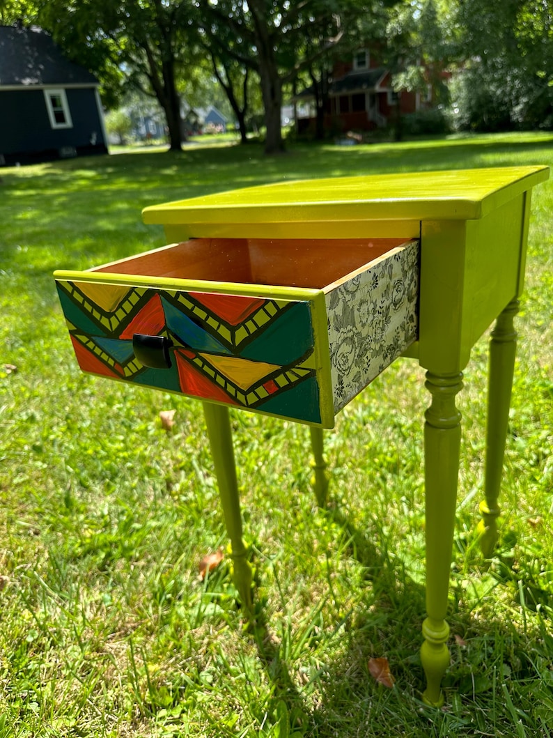 Antique Table Refinished Whitney Heirloom Lime Green - Etsy