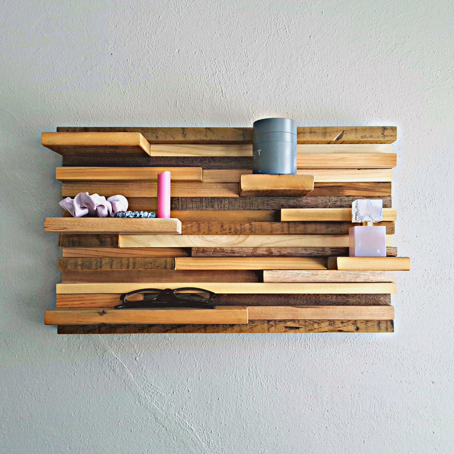 Reclaimed Wood Shelf / Wall Decor / Wood Wall Art / EDC Shelf / Plant ...