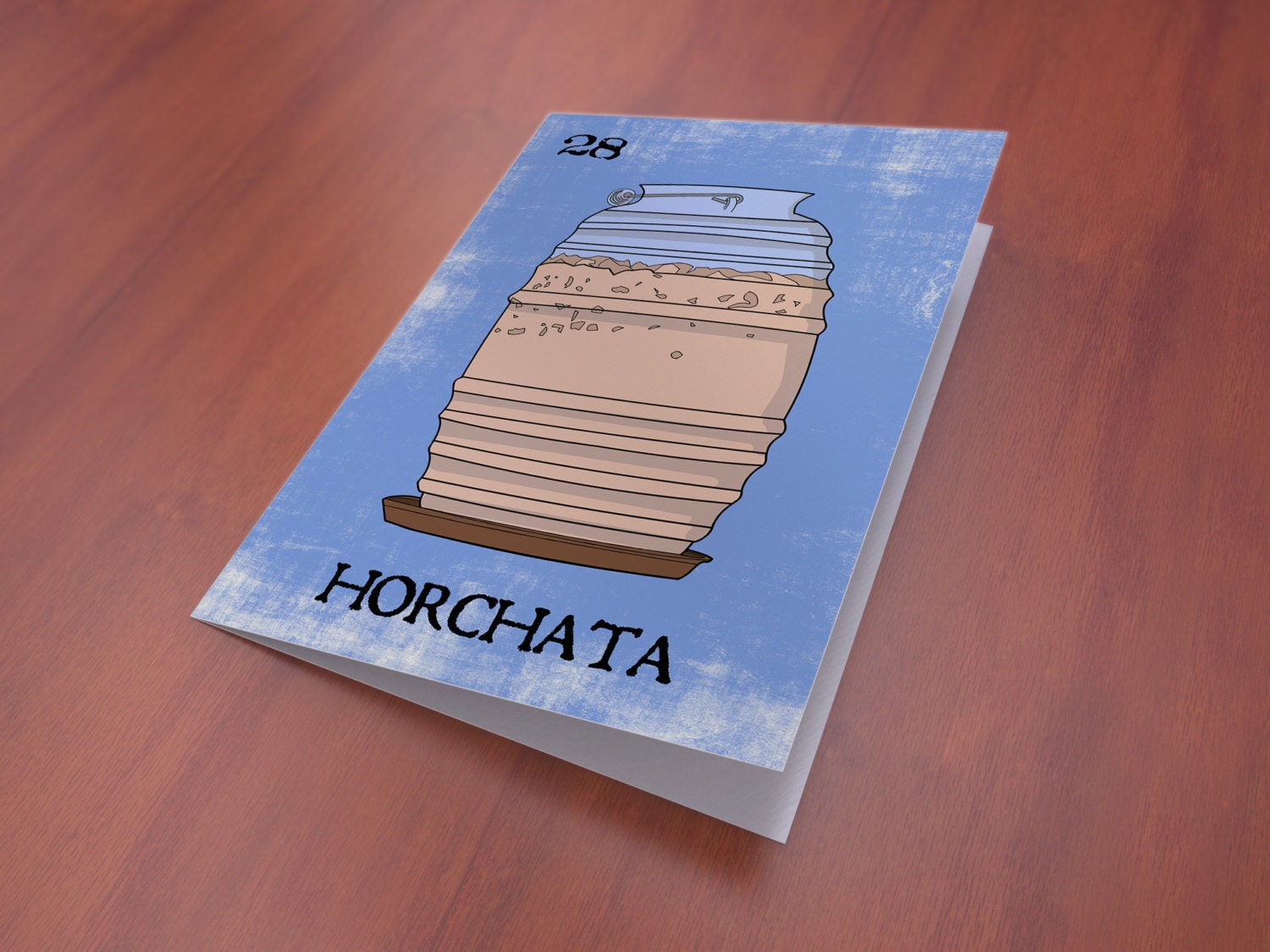 Horchata Loteria Greeting Card 5x7 Blank Cardhandmade - Etsy Singapore