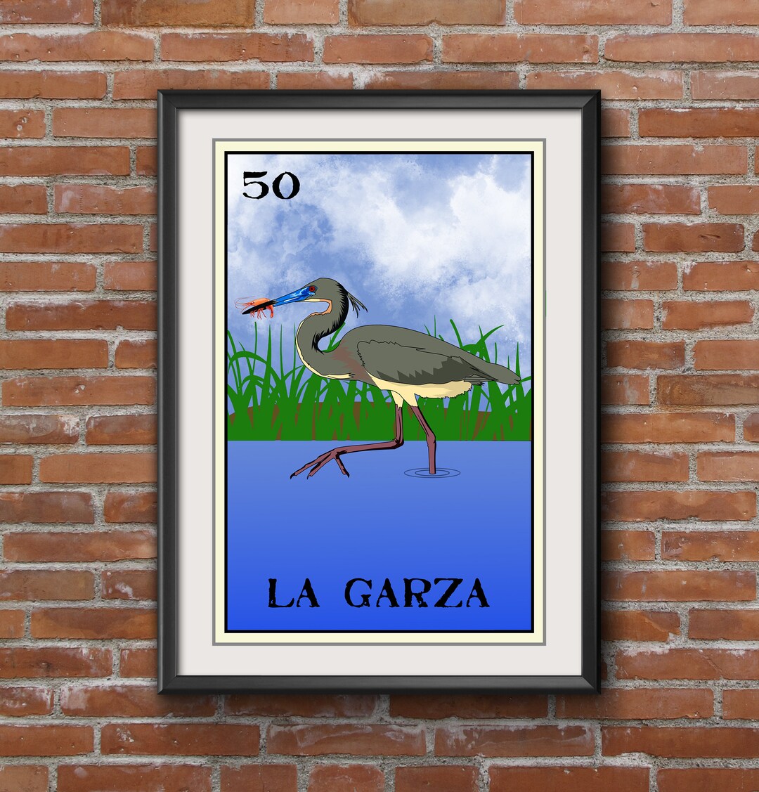La Garza Loteria 13x19 Art Printloteria Artloteria Printwall Arthome Decorfine Artgiclee