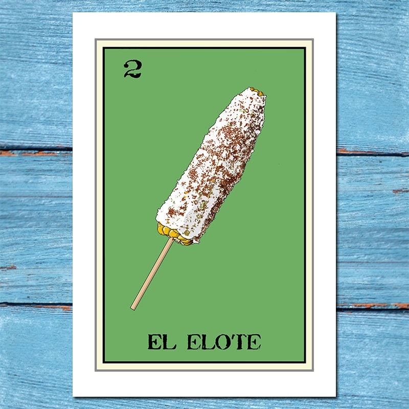 El Elote Ver. 2 on Cob loteria 13x19 Art Printloteria - Etsy