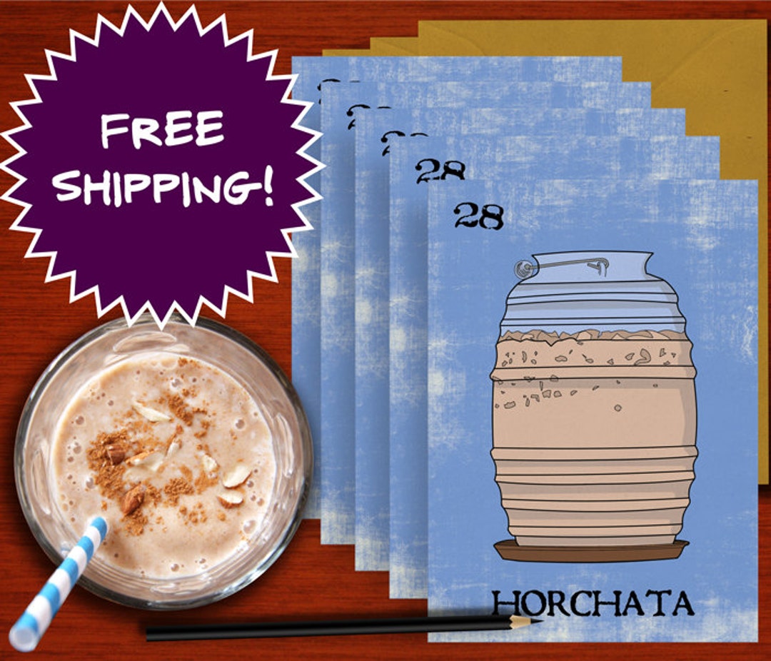 Horchata set of 5 Loteria Greeting Cards FREE SHIPPING 5x7 Blank Card ...