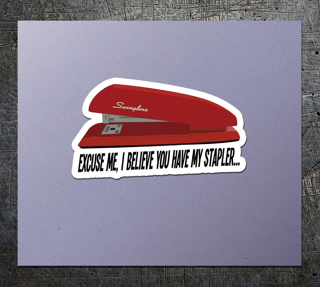 Red Stapler Vinyl Sticker Vinyl, , Free Shipping, Stickers,movie Quotes ...