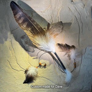 Genuine Wedged Tailed Eagle Wing Feather Smudging WAND, Prayer Feather ...