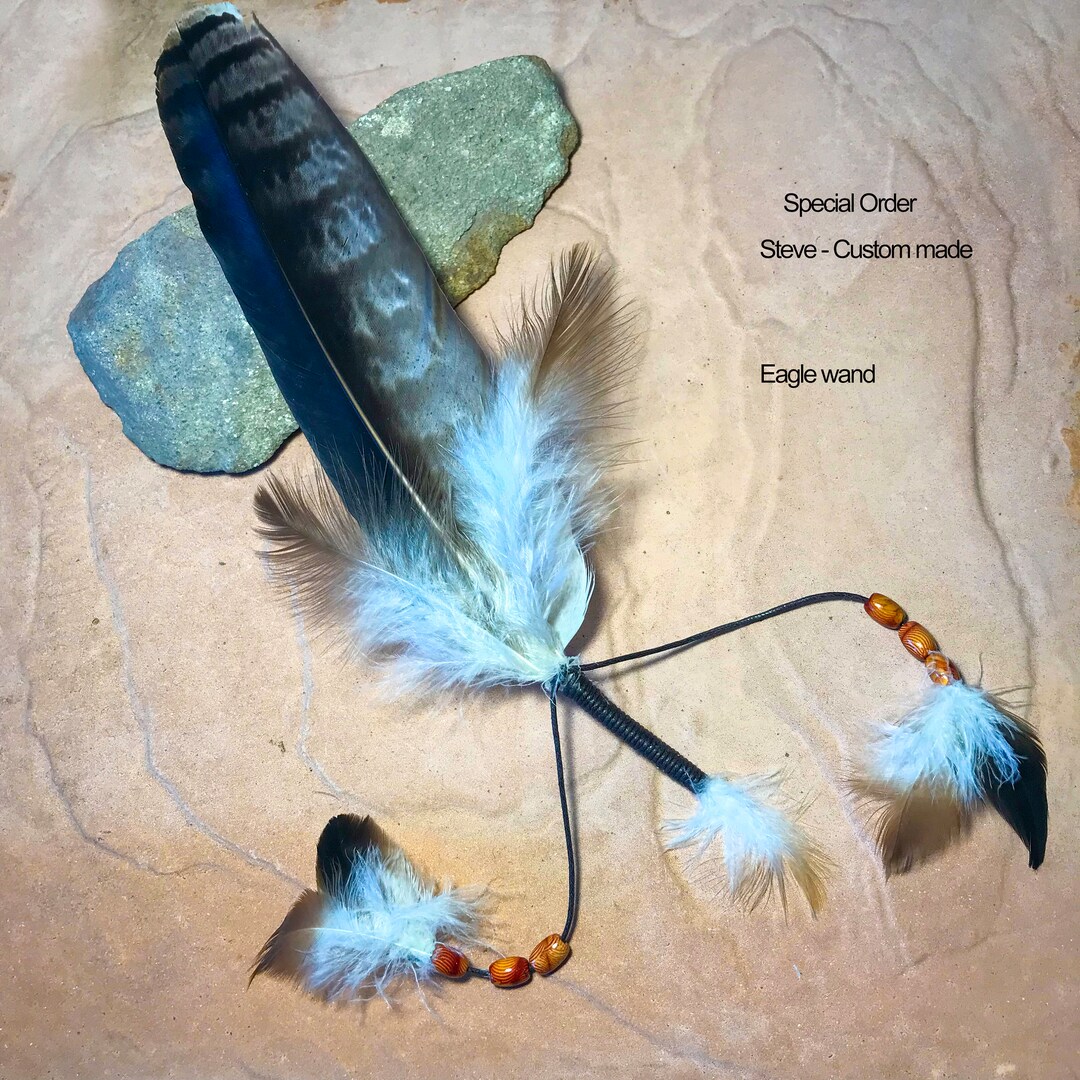 Genuine Wedged Tailed Eagle Wing Feather Smudging WAND, Prayer Feather, Smudging Fan, Rare ...
