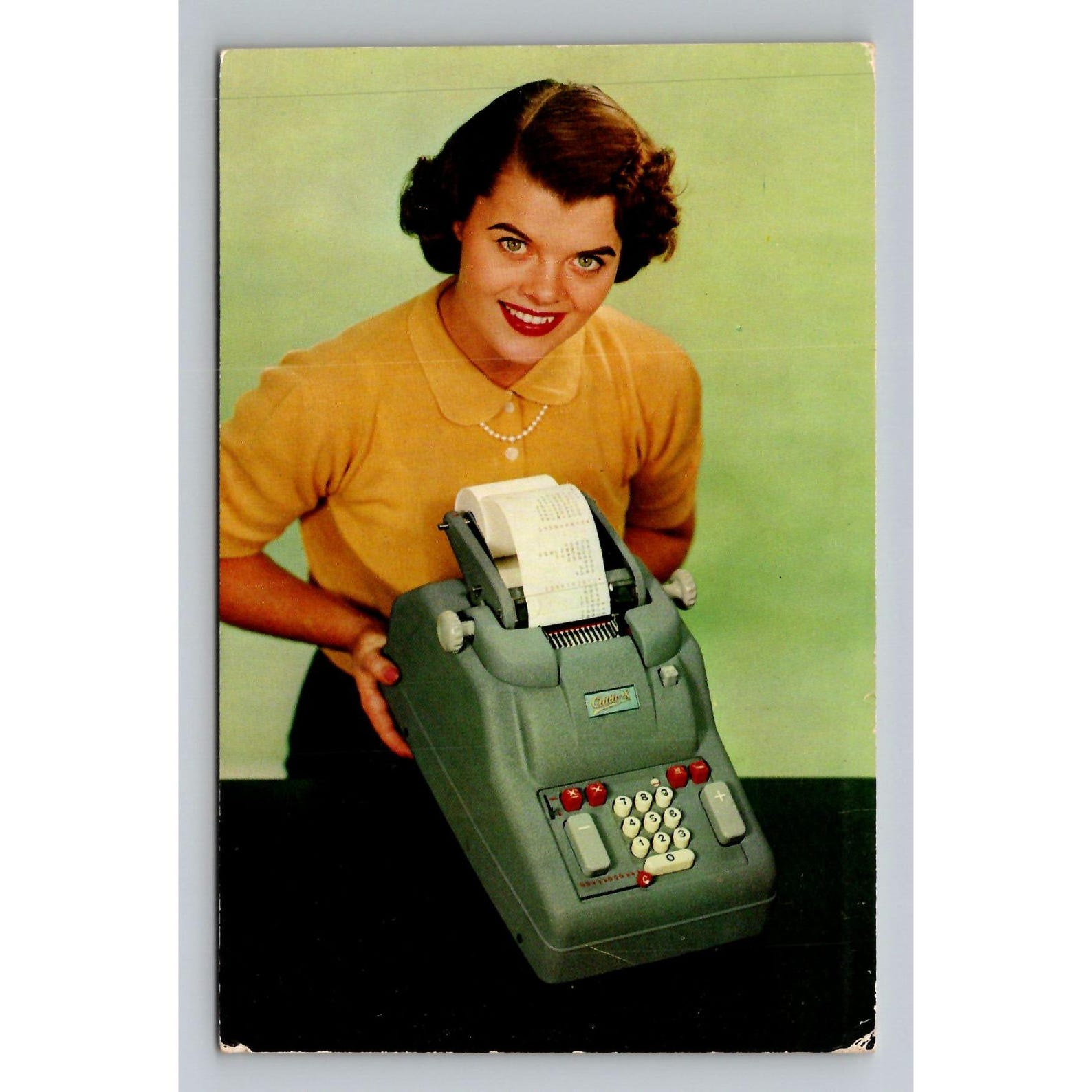 Vintage Addo-x Plus SML Adding Machine Calculator Advertising Postcard ...