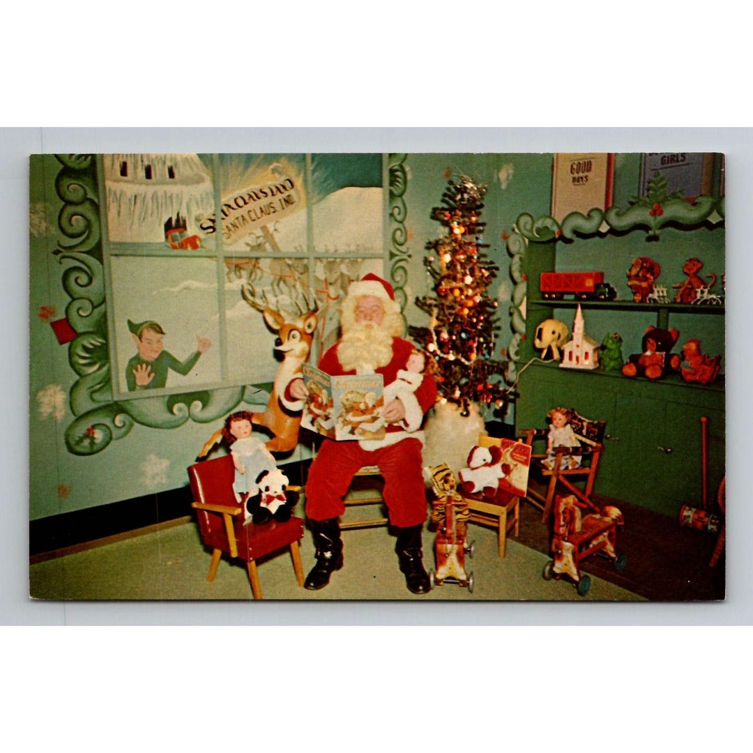 Vintage Santa Claus Land Indiana Postcard Christmas - Etsy