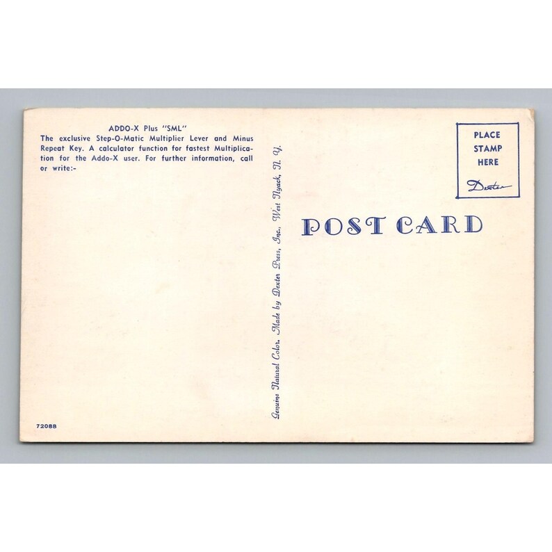 Vintage Addo-x Plus SML Adding Machine Calculator Advertising Postcard ...
