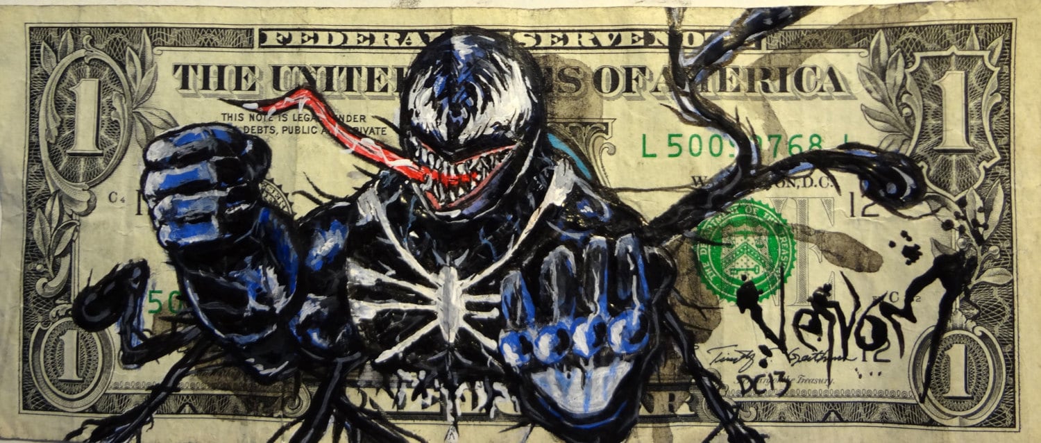 Venom Painted on a Dollar - Etsy