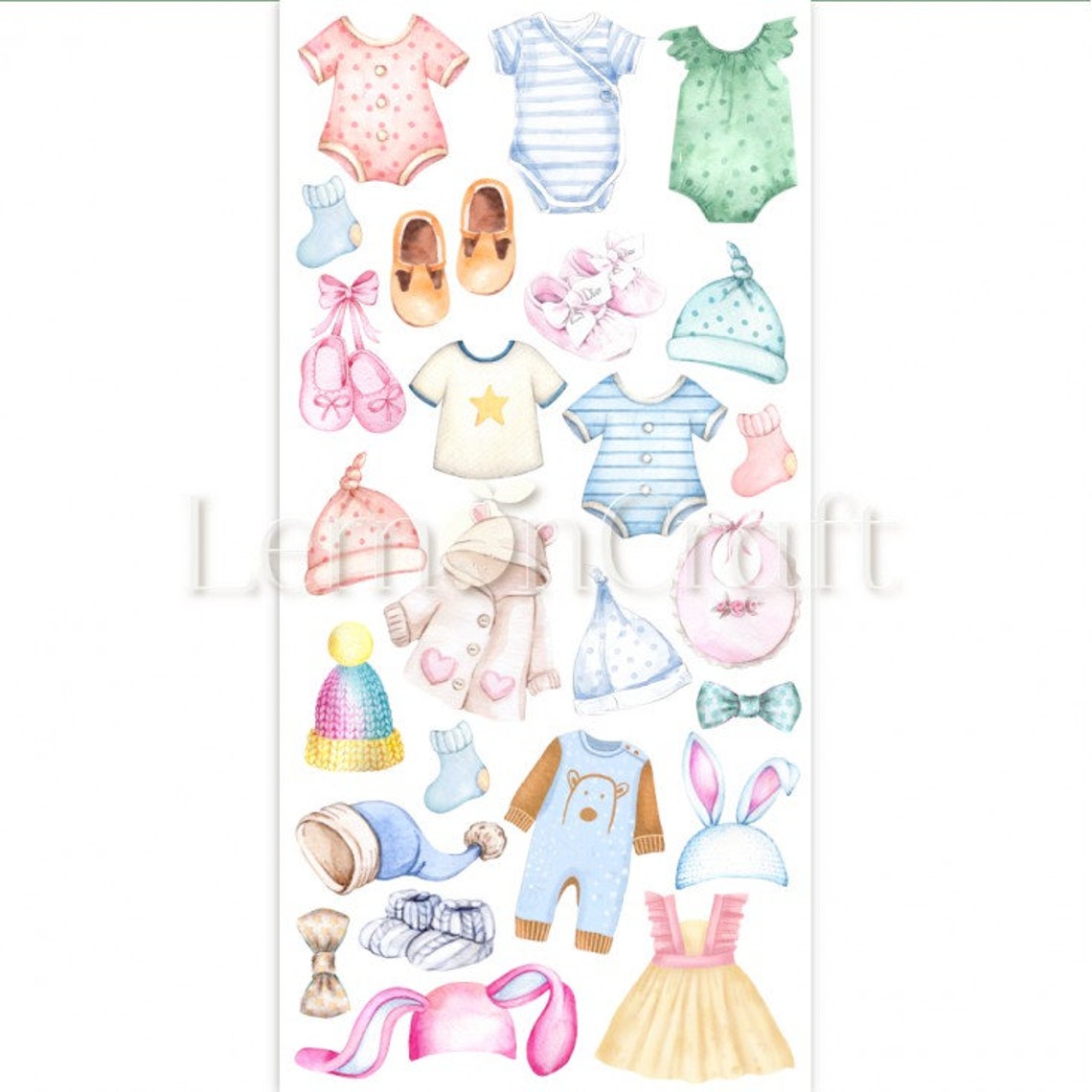 Lemoncraft Baby Boom 12x6 Scrapbook Paper With Elements for | Etsy