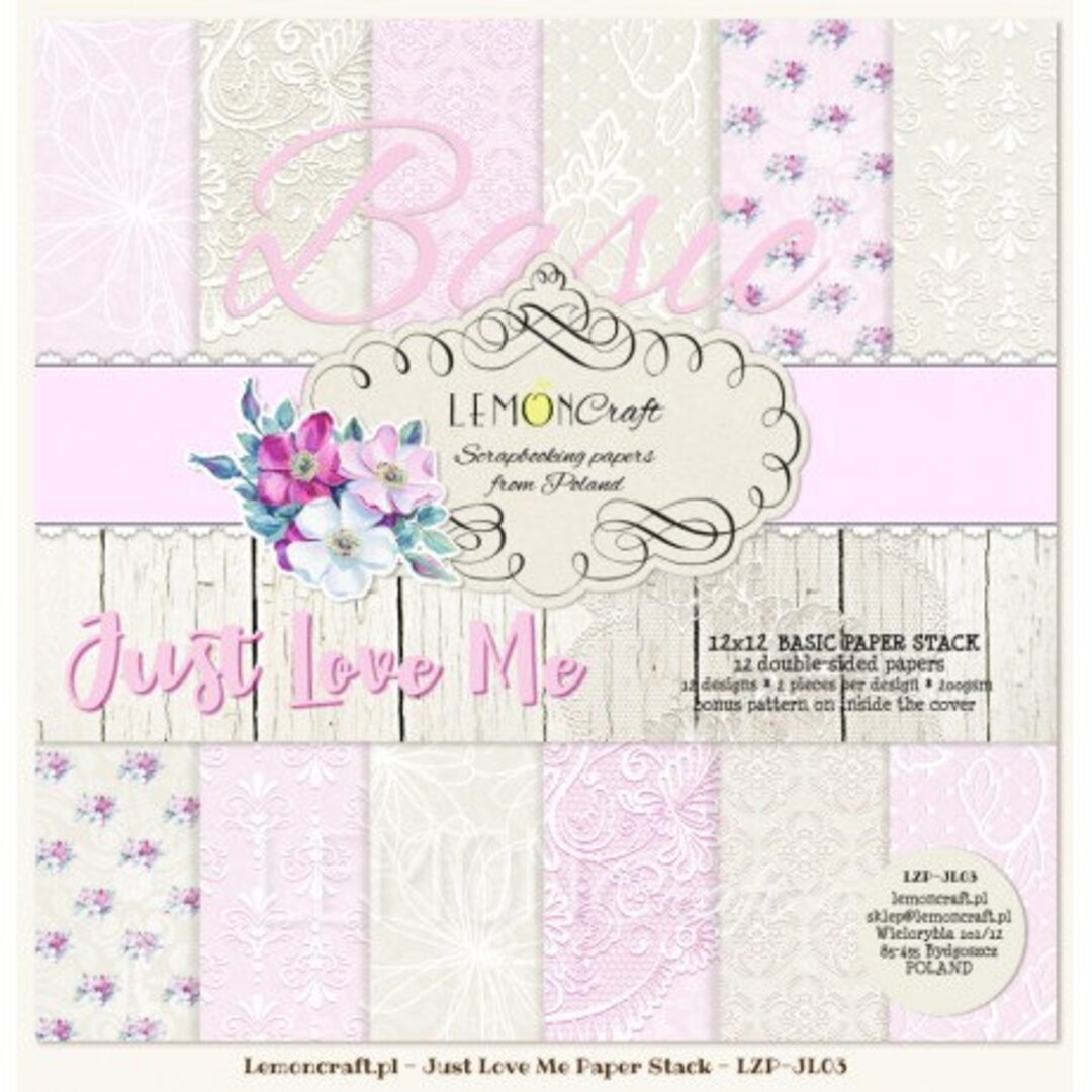 Lemoncraft Just Love Me Basic 12x12 Scrapbook Paper Stack - Etsy