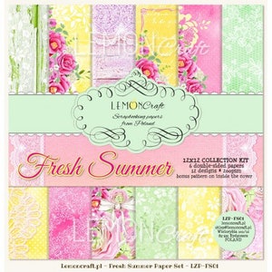 Lemoncraft Fresh Summer 12x12 Designer Scrapbook Paper - Etsy