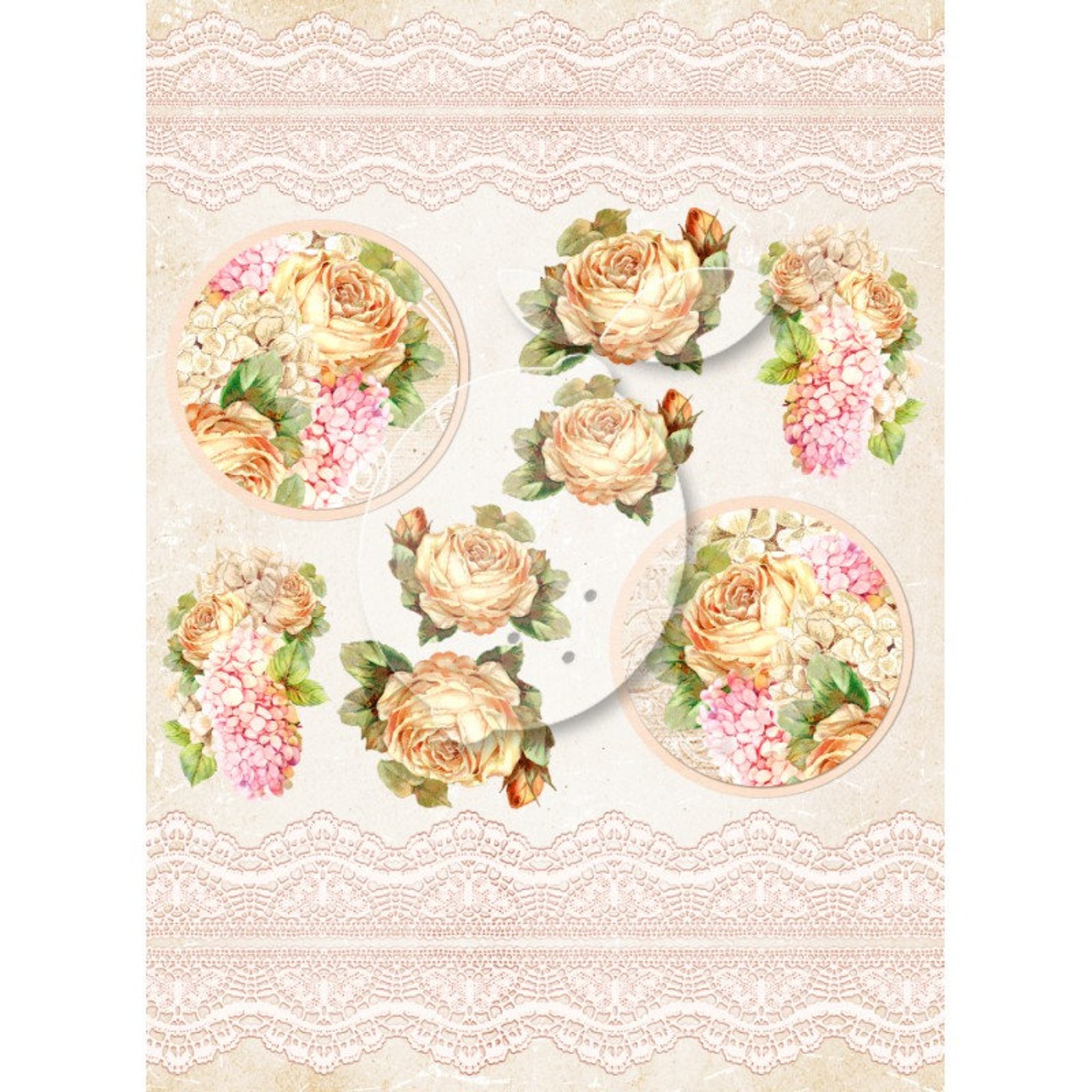 Lemoncraft Vintage Time 036 One-sided Scrapbook Image Paper - Etsy