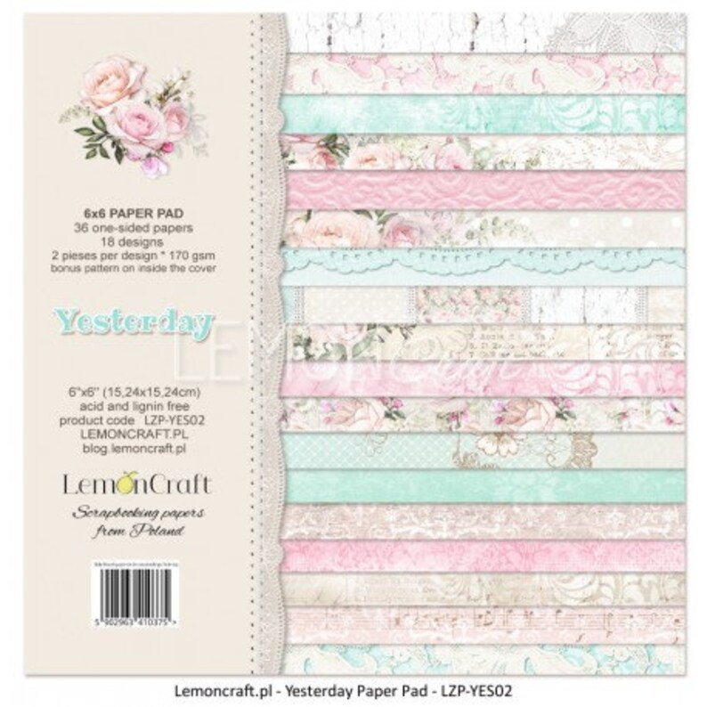 Lemoncraft Yesterday 6x6 Designer Scrapbook Paper | Etsy
