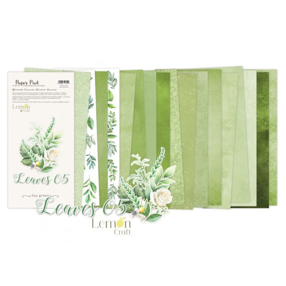 Lemoncraft Leaves 5 12x6 Scrapbook Paper With Elements for Fussy ...