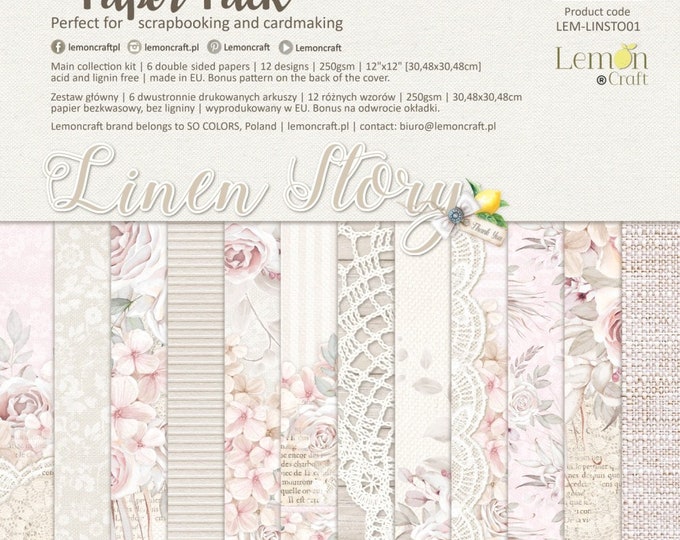 Lemoncraft Linen Story 12x12 Scrapbook Paper Stack - Etsy