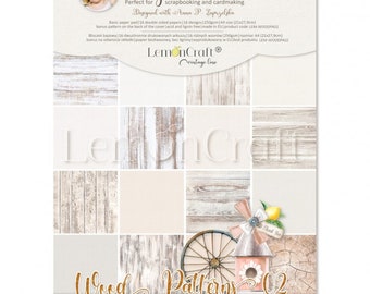 Lemoncraft Wood Patterns 3 A4 Scrapbook Paper Stack | Etsy