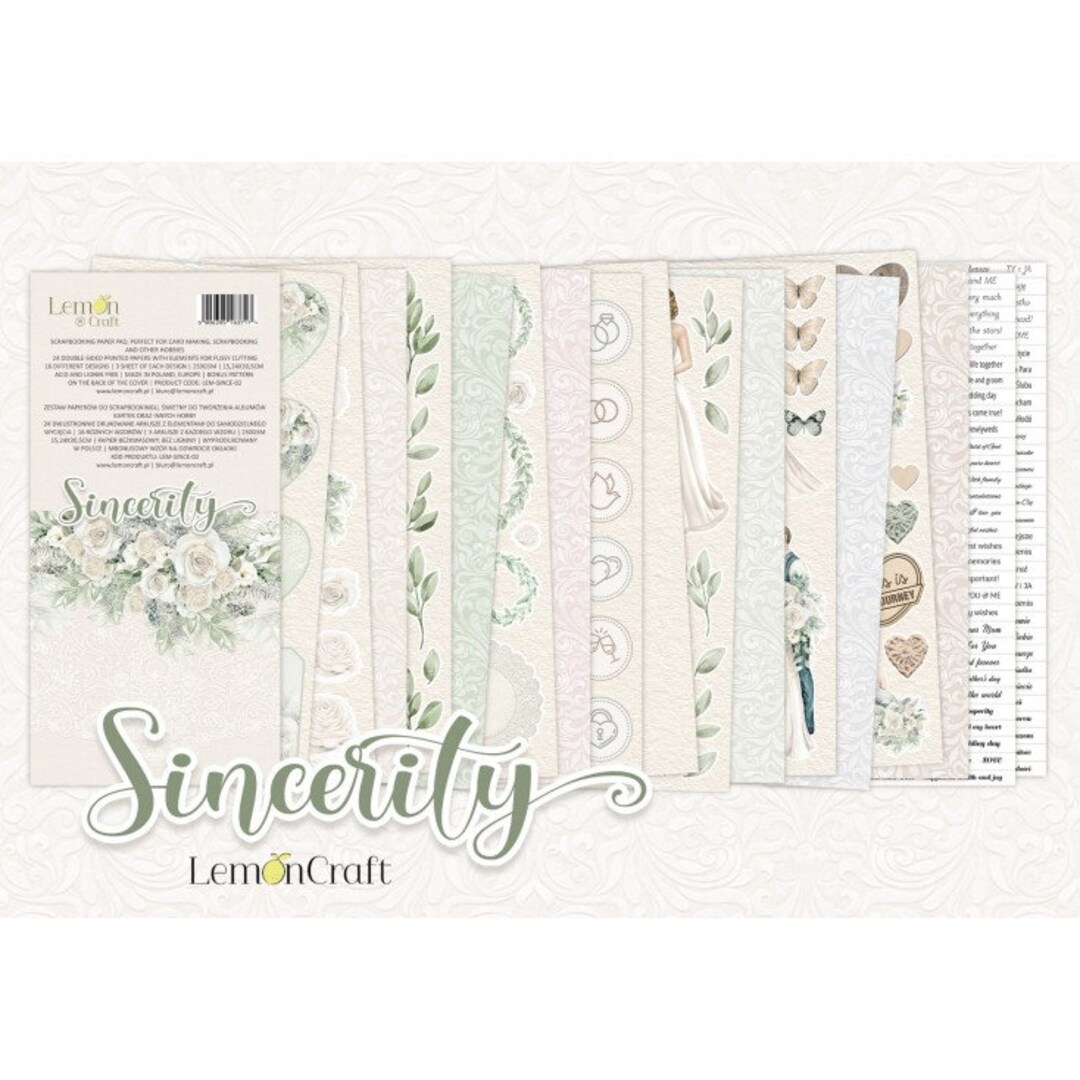 Lemoncraft Sincerity 12x6 Scrapbook Paper With Elements for Fussy ...