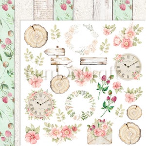 Lemoncraft Raspberry Garden 03 12x12 Single Image Sheet - Etsy